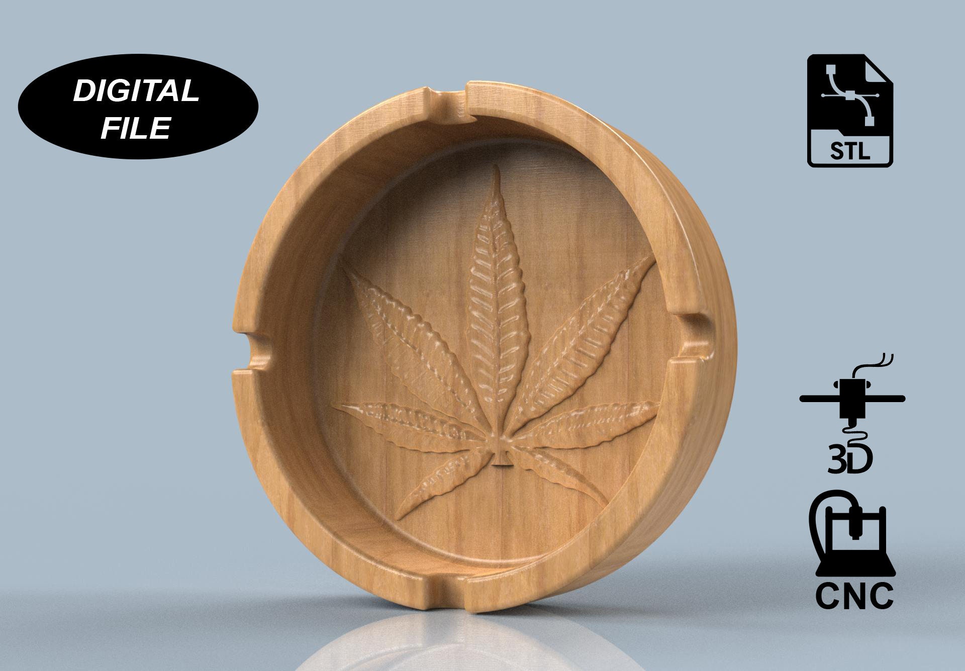 Herb Ashtray 3D CAD Files Stl Step CNC Cut Files 3D Printing Ashtray ...