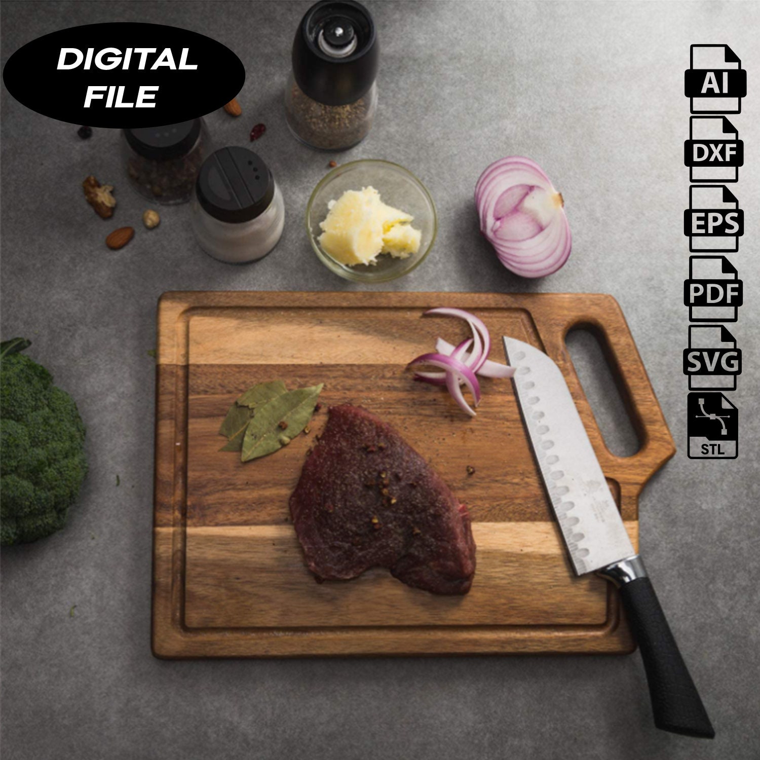 Cutting Board CNC Files for Wood svg Dxf Pdf Eps Ai Stl - Etsy