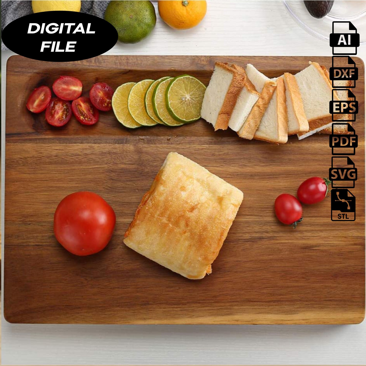 Cutting Board CNC Files for Wood svg, Dxf, Pdf, Eps, Ai, Stl - Etsy