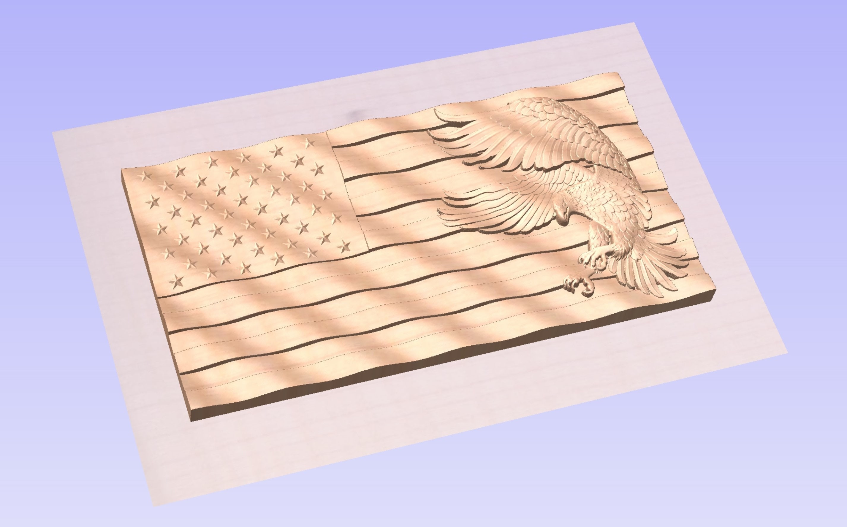 US Wavy Eagle Flag - CNC Files for Wood 3D Printing (stl) - Etsy