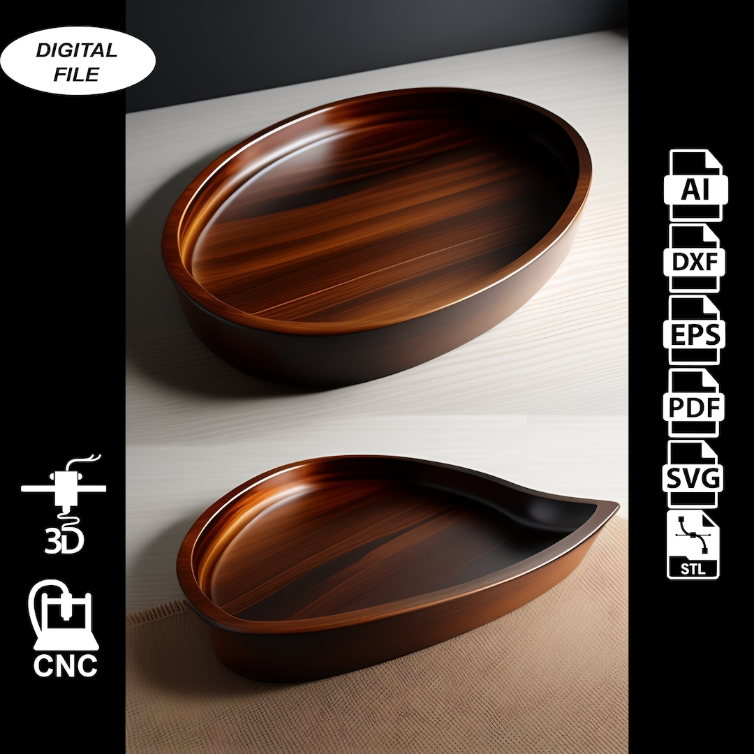 Double Serving Trays CNC Files for Wood (svg, Dxf, Pdf, Eps, Ai, Stl ...