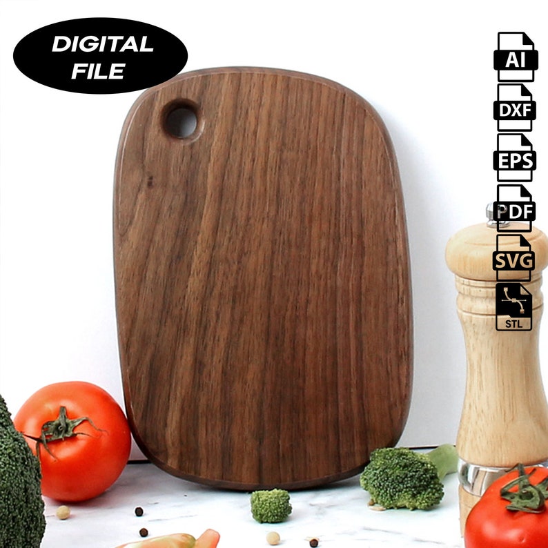 Cutting Board CNC Files for Wood svg, Dxf, Pdf, Eps, Ai, Stl - Etsy