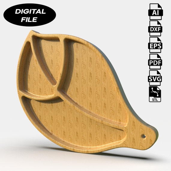 Leaf V3 Servign Plate CNC Files for Wood svg Dxf Pdf | Etsy