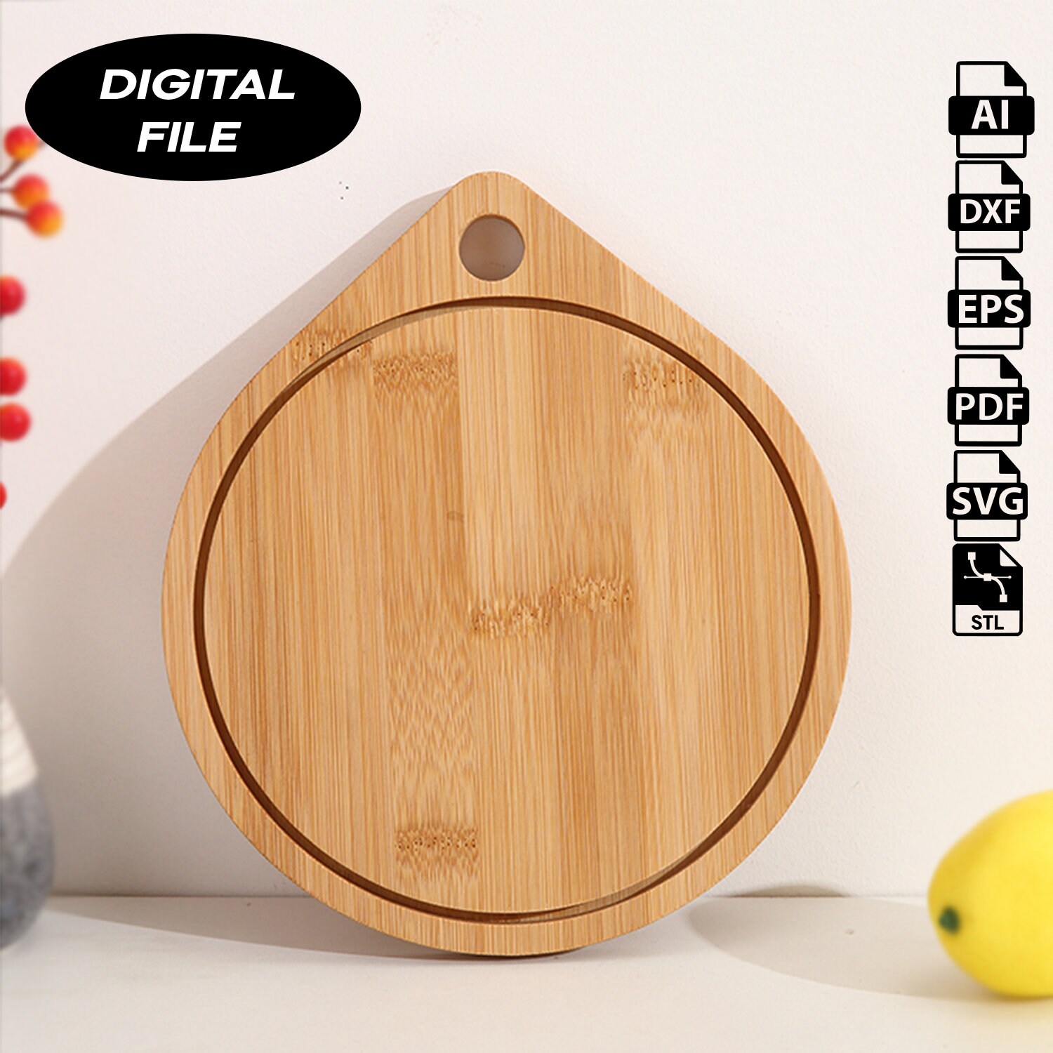 Cutting Board CNC Files for Wood svg Dxf Pdf Eps Ai Stl - Etsy