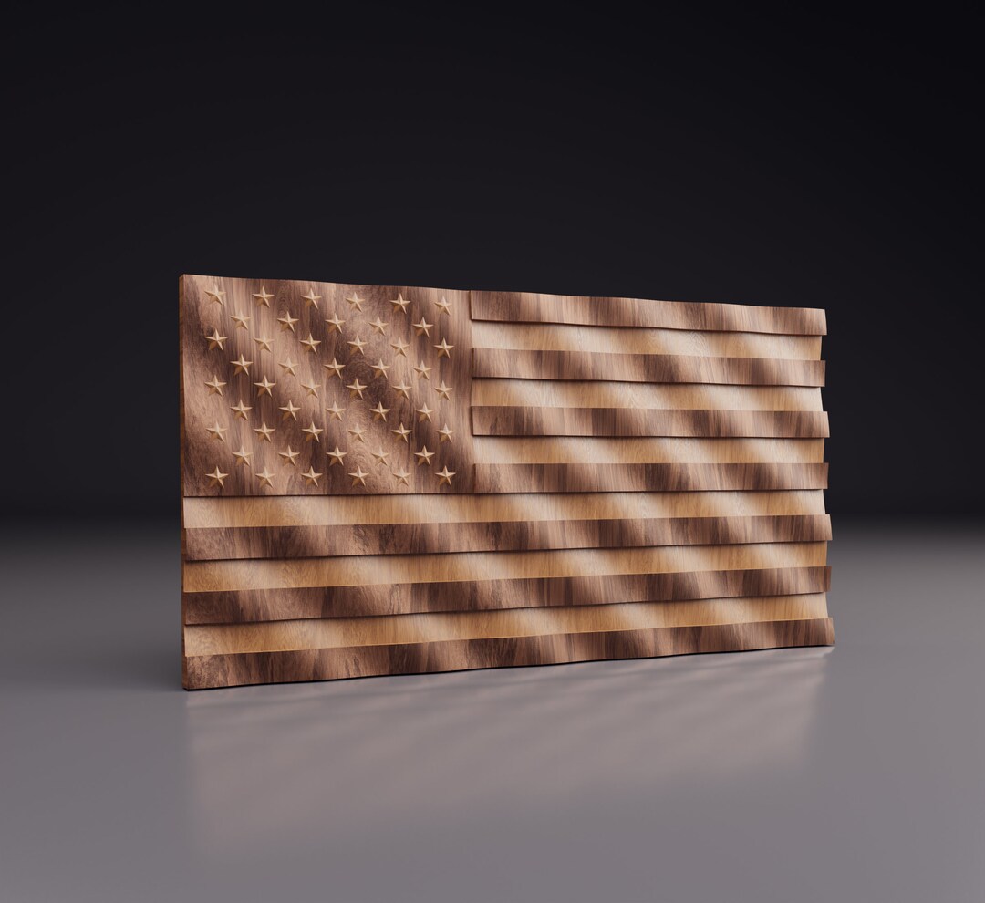 US Wavy Flag - CNC Files for Wood 3D Printing (stl) - Etsy