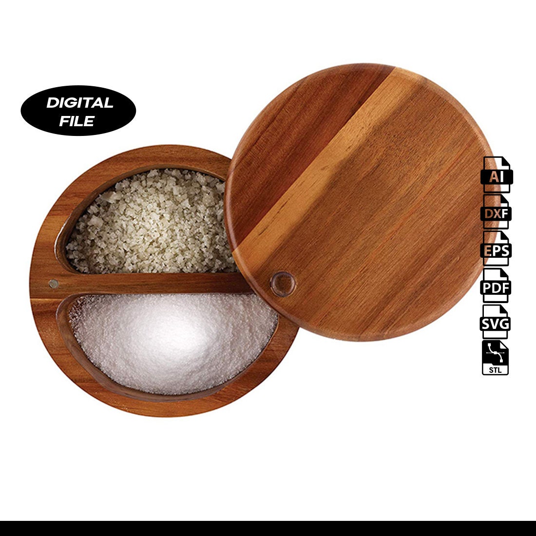 Wooden Spices Box V2 - CNC Files for Wood (svg, Dxf, Pdf, Eps, Ai, Stl ...