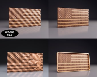 US Flag Trays Pack CNC Files for Wood svg, Dxf, Eps, Ai, Pdf - Etsy