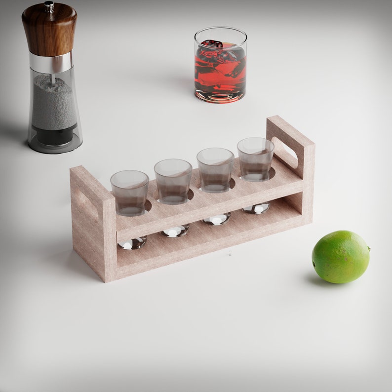 Shots Tray Food Tray CNC Files for Wood (svg, Dxf, Pdf, Eps, Ai, Stl ...