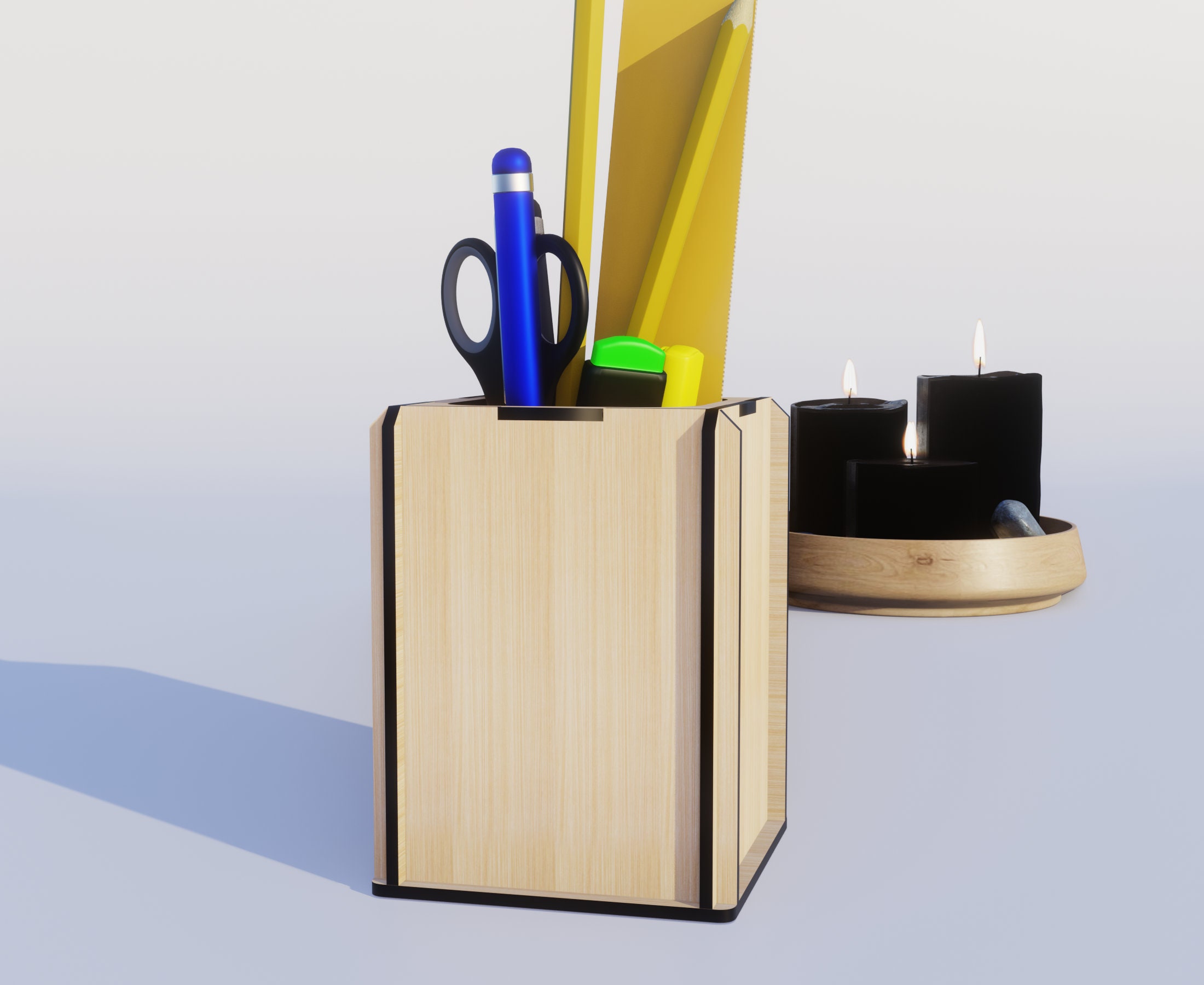 Desk Organizer V2 Laser Cut Files CNC Files for Wood svg, Dxf, Pdf, Eps ...