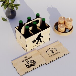 Beer Holder - Laser Cut Files - CNC Files for Wood (svg, Dxf, Pdf, Eps ...