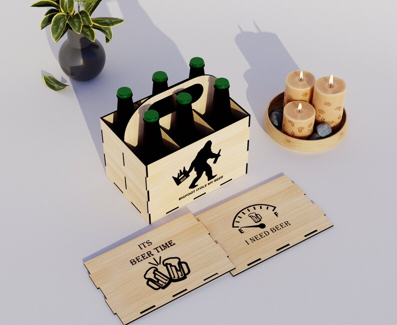 Beer Holder Laser Cut Files CNC Files for Wood svg Dxf - Etsy