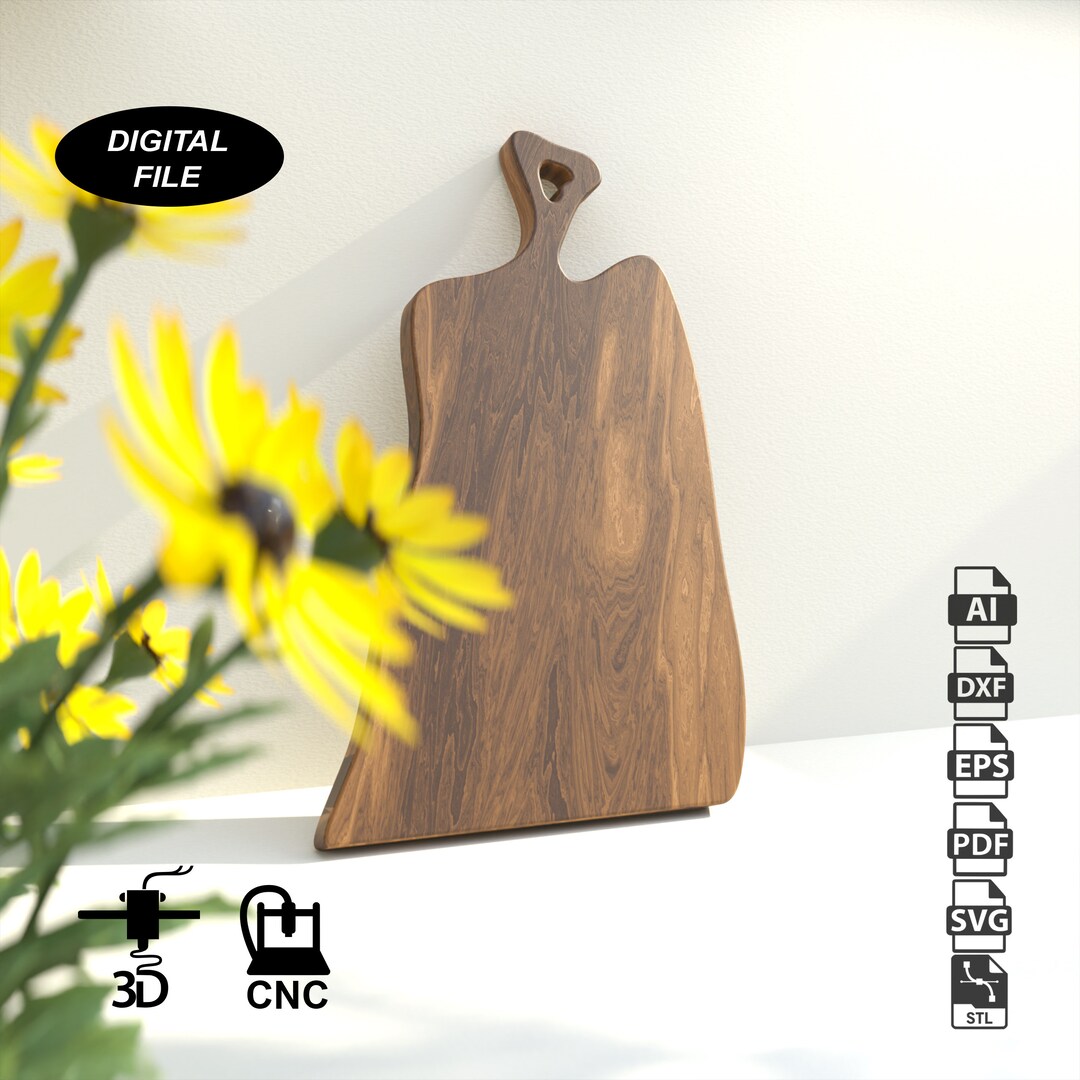 Cutting Board CNC Files for Wood svg, Dxf, Pdf, Eps, Ai, Stl - Etsy