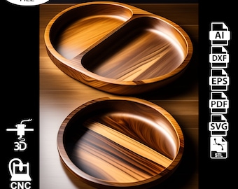 Pizza Serving Tray CNC Files for Wood svg, Dxf, Pdf, Eps, Ai, Stl - Etsy