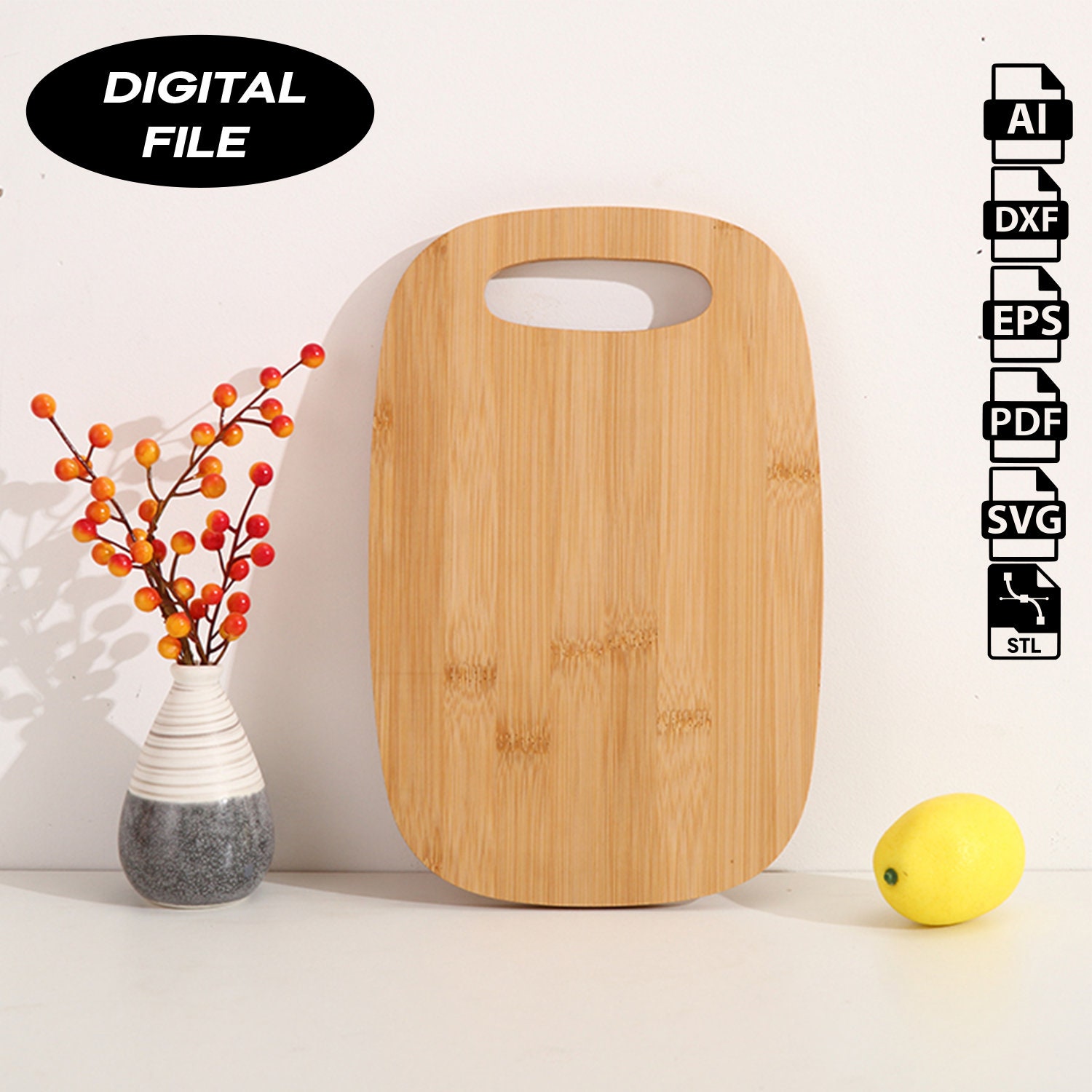 Cutting Board CNC Files for Wood svg, Dxf, Pdf, Eps, Ai, Stl - Etsy