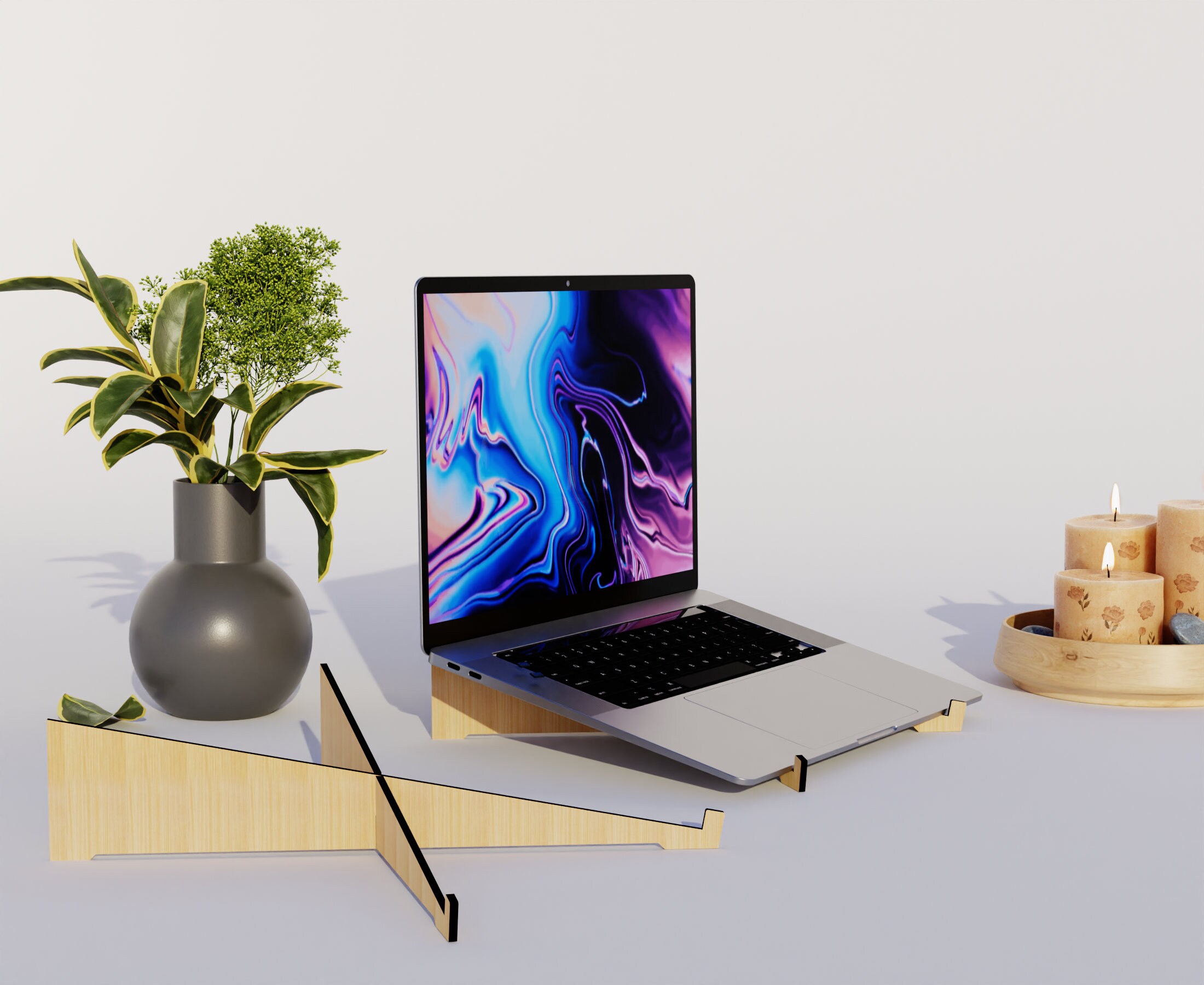 Laptop Stand Laser Cut Files CNC Files for Wood svg, Dxf, Pdf, Eps, Ai ...