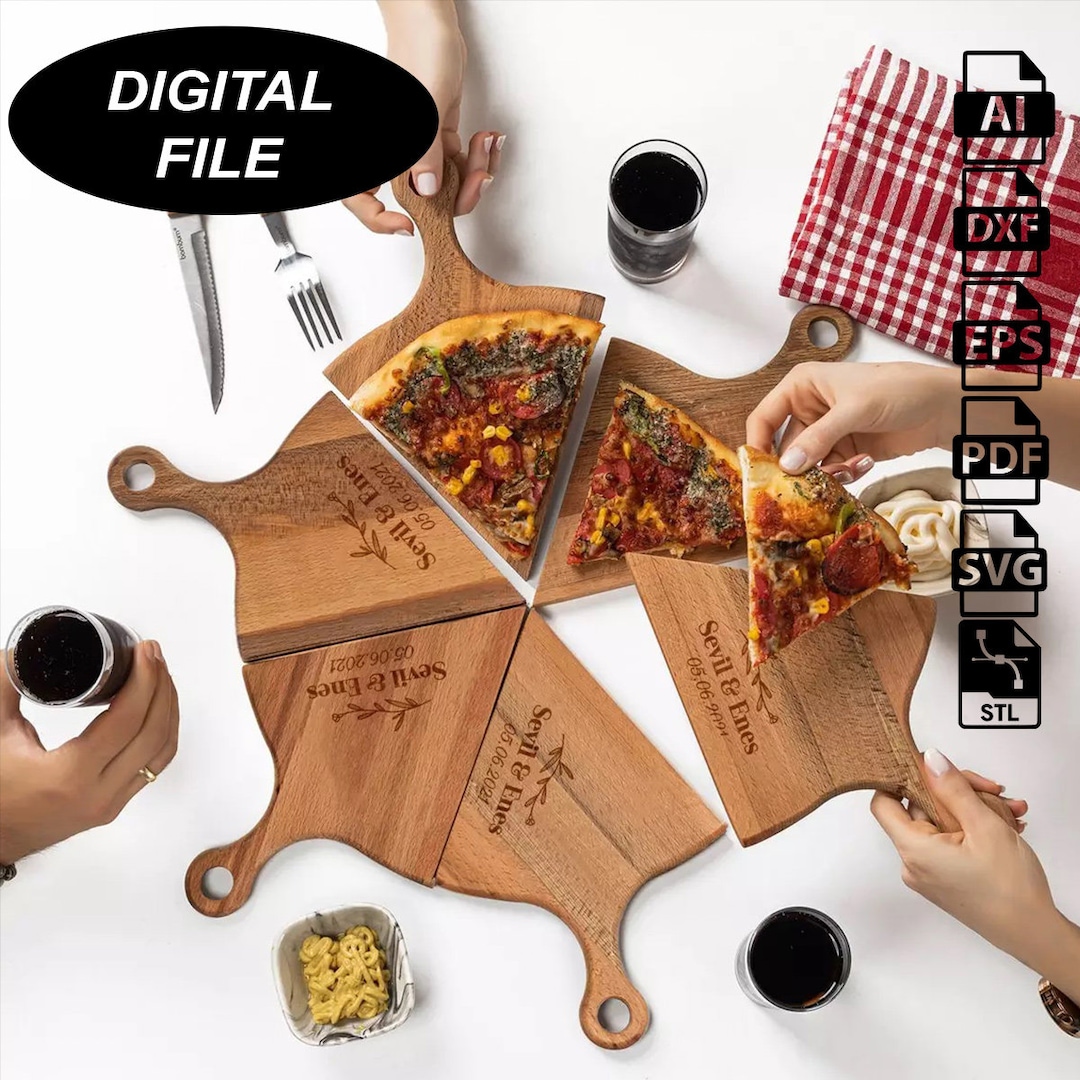 Pizza Serving Tray CNC Files for Wood (svg, Dxf, Pdf, Eps, Ai, Stl) - Etsy