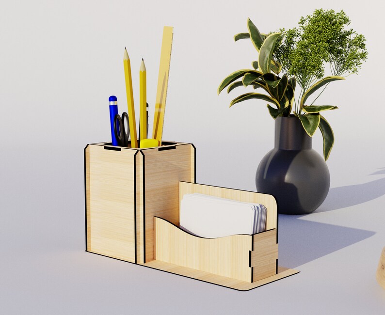 Desk Organizer V3 Laser Cut Files CNC Files for Wood svg, Dxf, Pdf, Eps ...