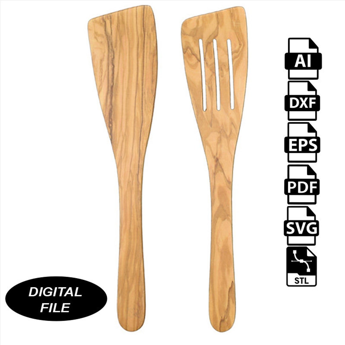 French Spatulas SVG File, Ai,pdf,dxf, Eps Laser Cutting, Cnc Vector ...