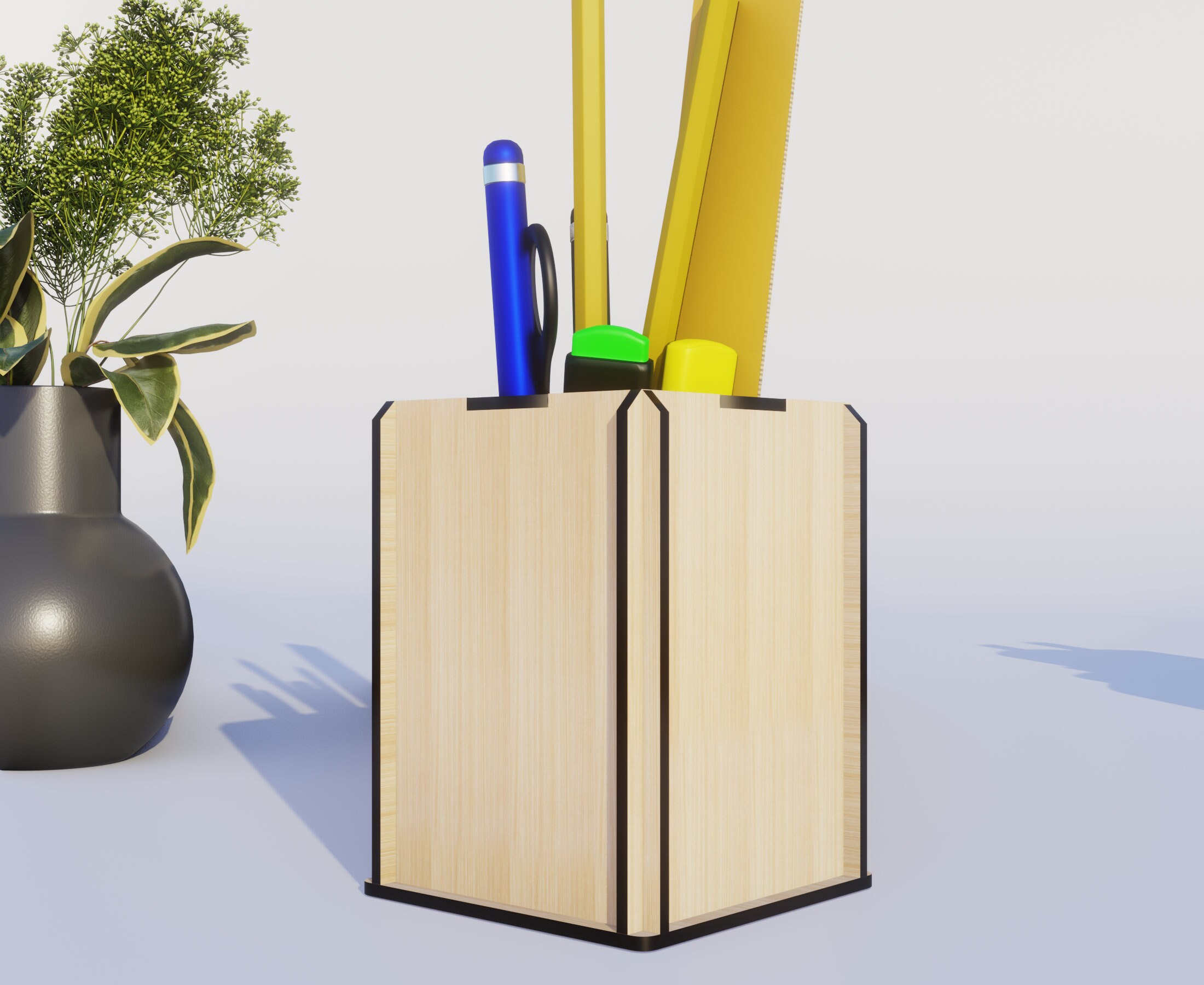 Desk Organizer V2 Laser Cut Files CNC Files for Wood svg, Dxf, Pdf, Eps ...