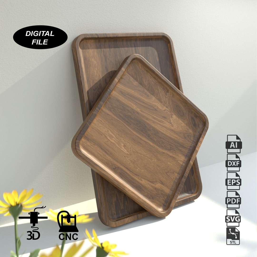 Quad Trays - CNC Files for Wood (svg, Dxf, Pdf, Eps, Ai, Stl) - Etsy