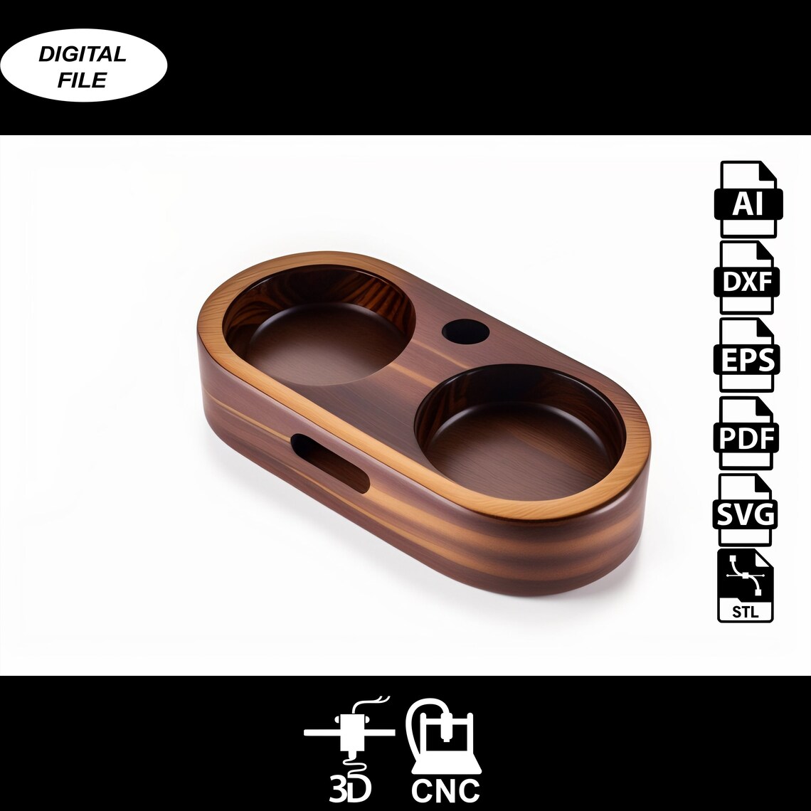 Cigar Ashtray Wiskey Tray CNC Files for Wood svg, Dxf, Pdf, Eps, Ai ...