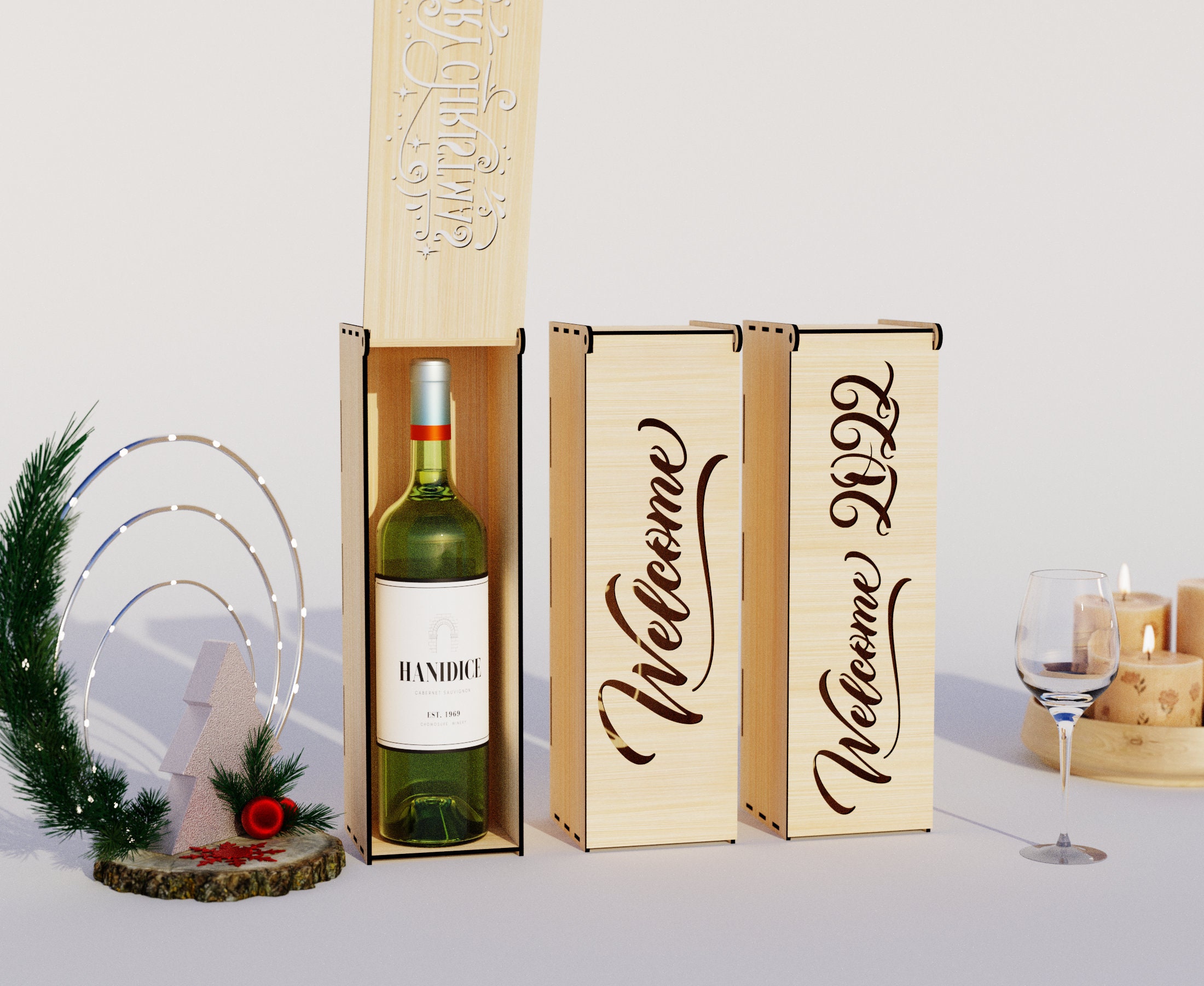 Wine Box and Display Unit - Laser Cut Files - CNC Files for Wood (svg ...