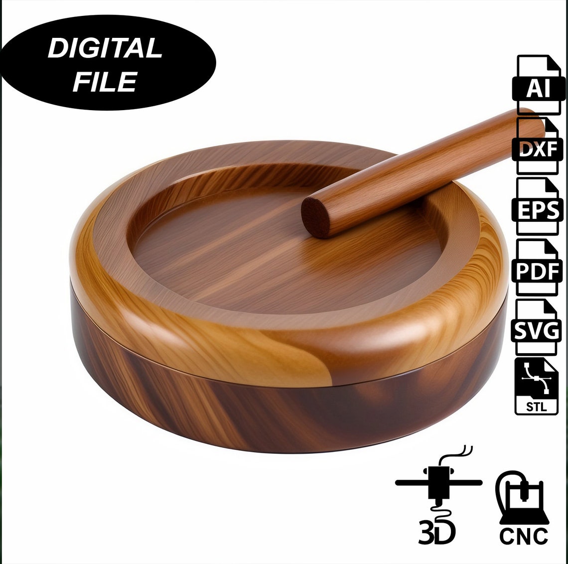 Cigar Ashtray Wiskey Tray CNC Files for Wood (svg, Dxf, Pdf, Eps, Ai ...