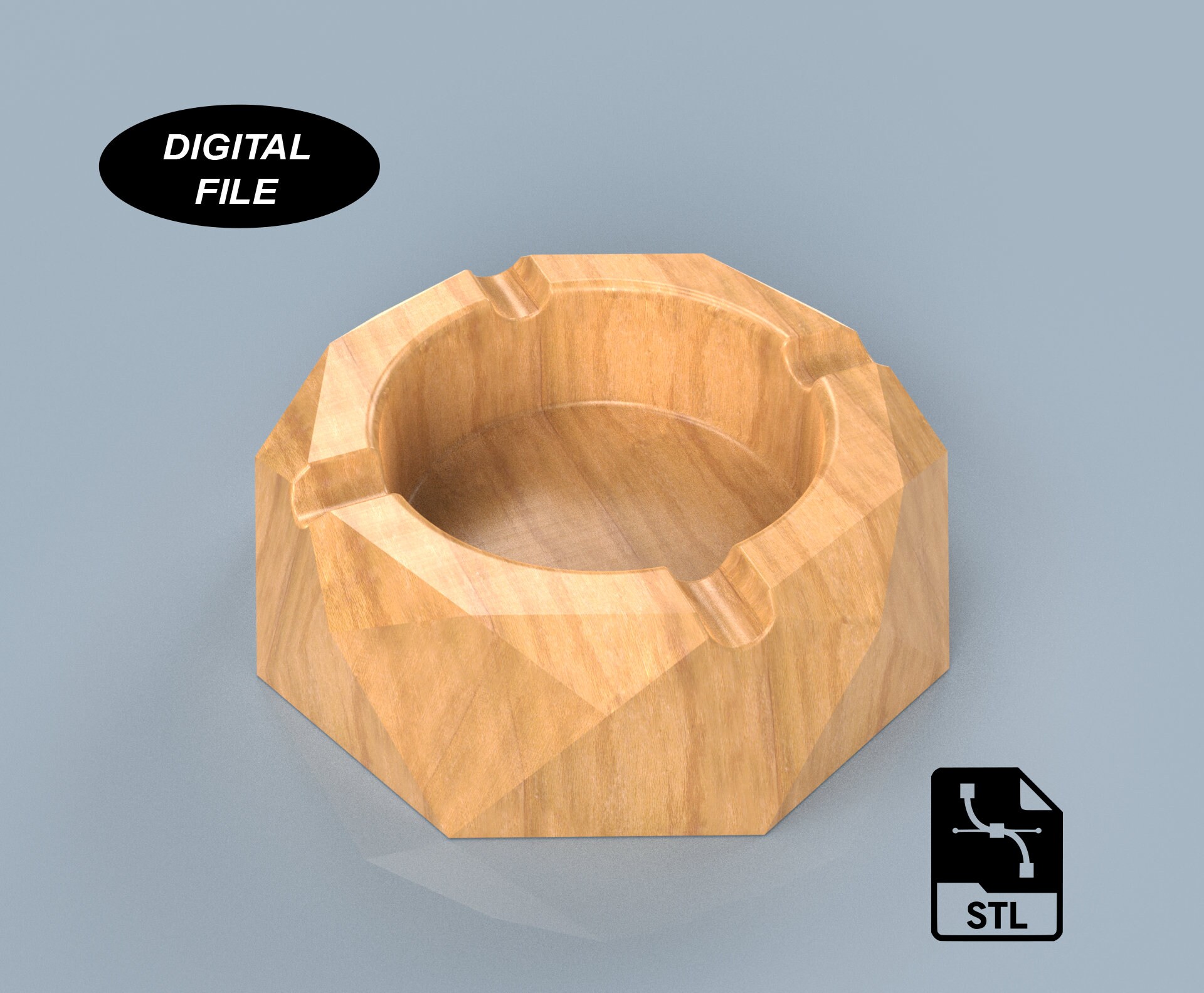 Ashtray 3D CAD Files Stl Step CNC Cut Files 3D Printing Ashtray ...