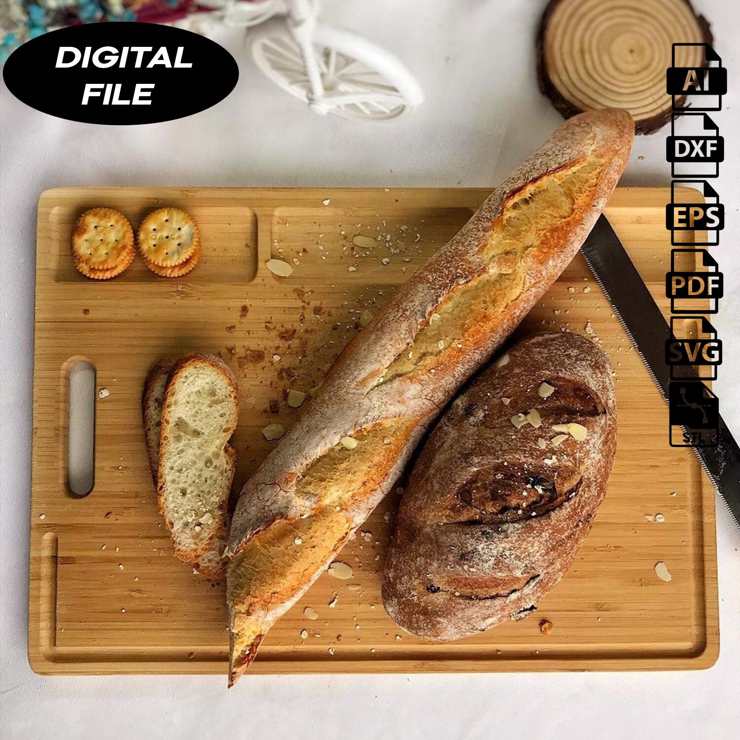 Cutting Board CNC Files for Wood (svg, Dxf, Pdf, Eps, Ai, Stl) - Etsy