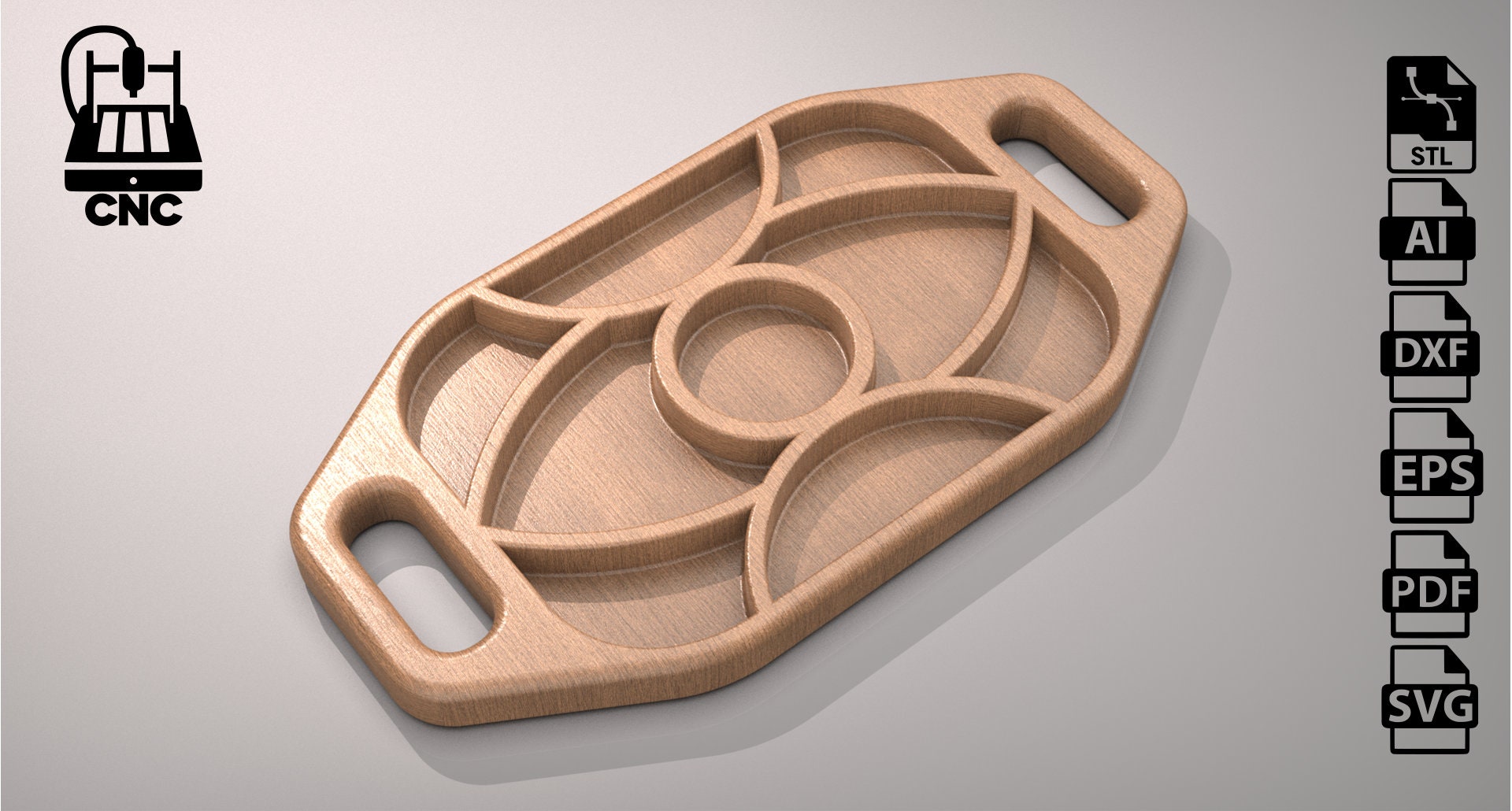 Serving Tray - CNC Files 3D STL File and Vector Files (dxf, Svg, Eps ...