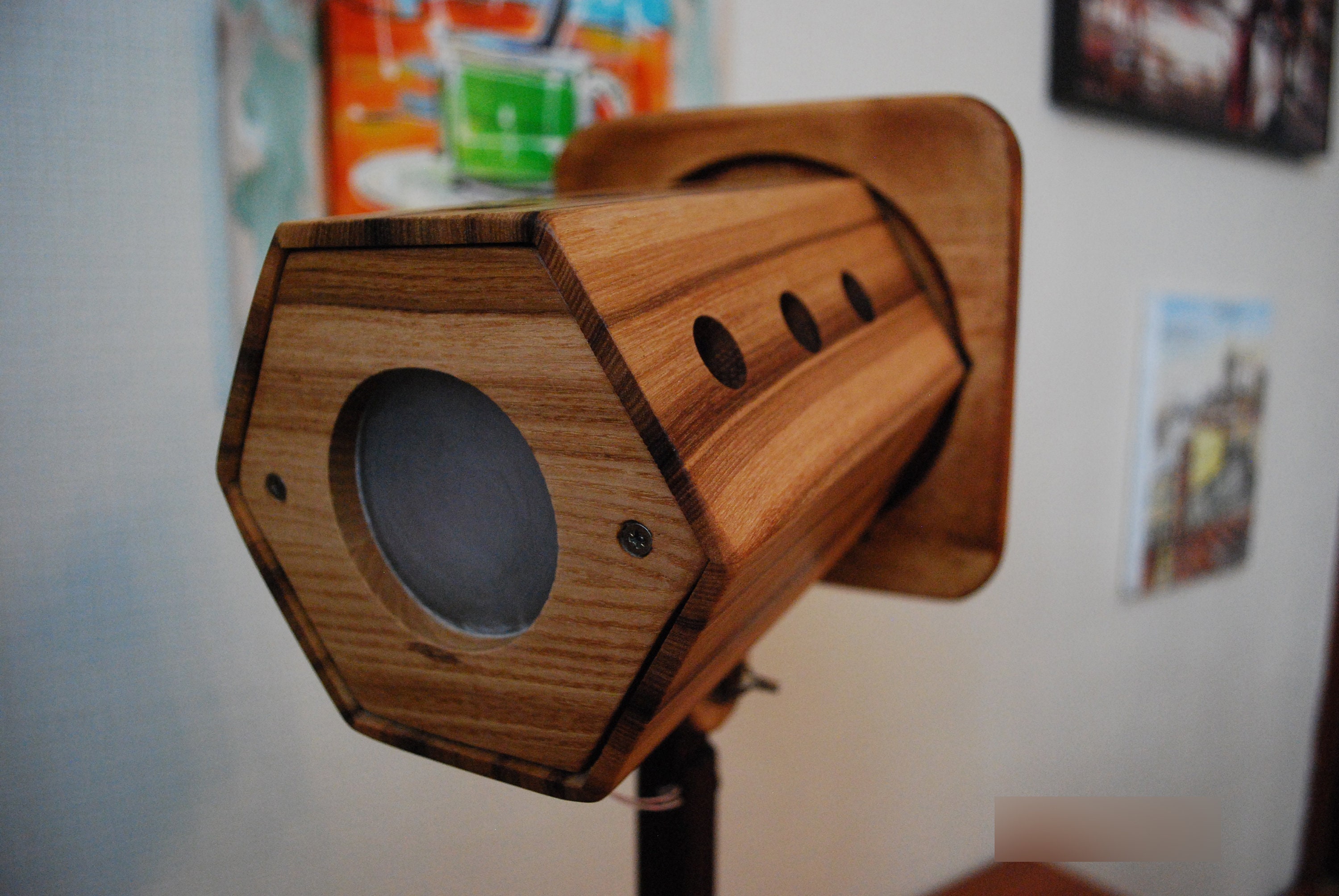 Wooden Handmade Projector Style Table Lamp - Etsy UK