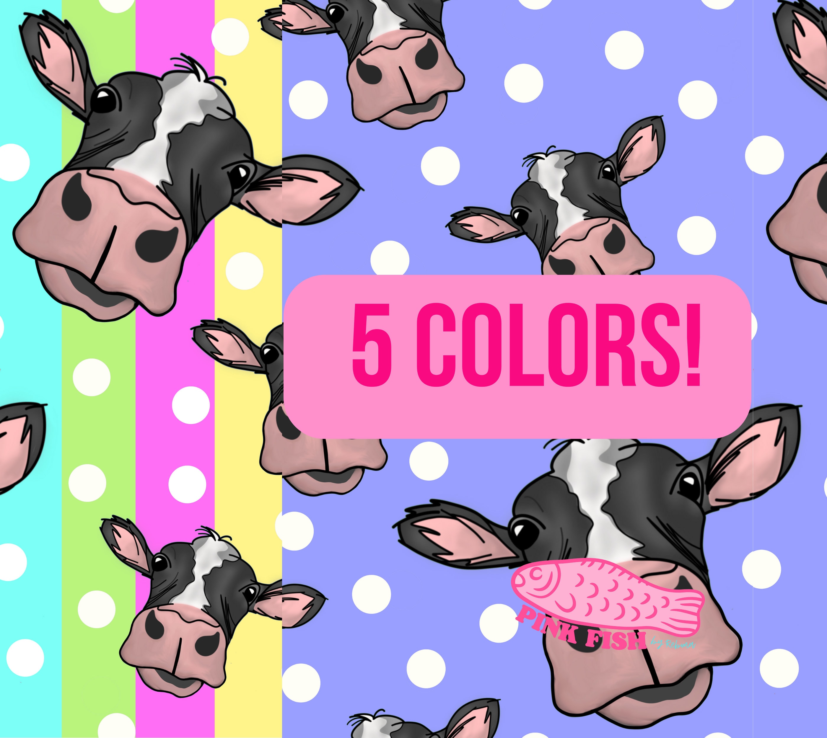 Cow Seamless Pattern PNG Bundle - Etsy