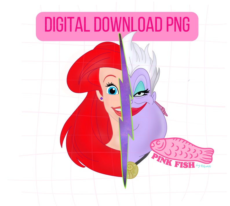 Ariel and Ursula PNG for Sublimation - Etsy