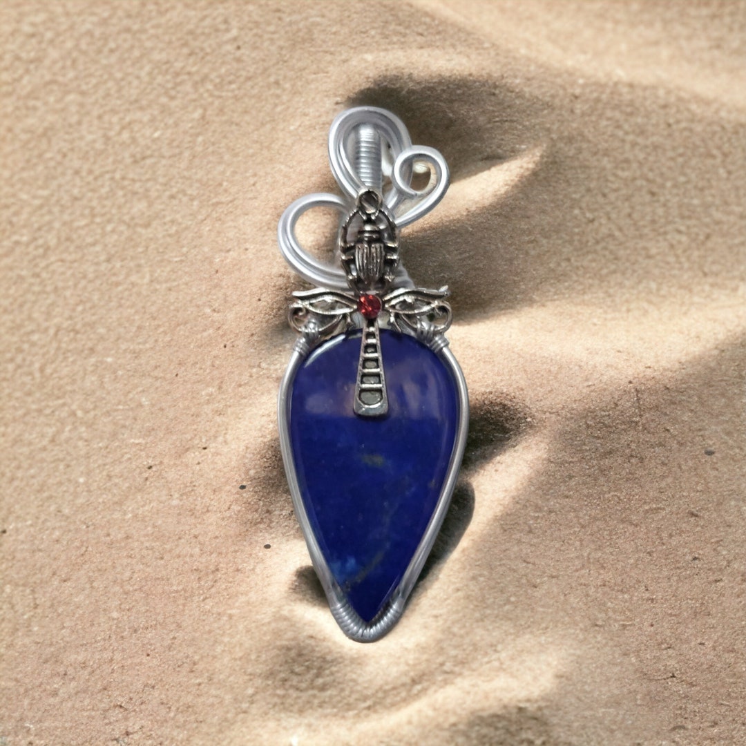 The Sally Necklace Made With an Egyptian-themed Lapis Lazuli. - Etsy
