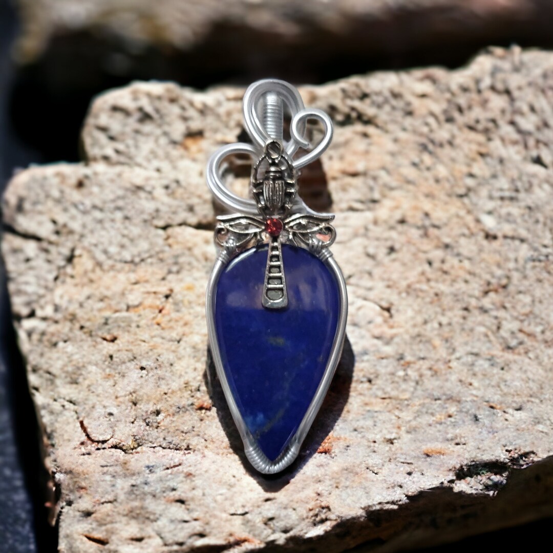 The Sally Necklace Made With Egyptian-themed Lapis Lazuli. - Etsy