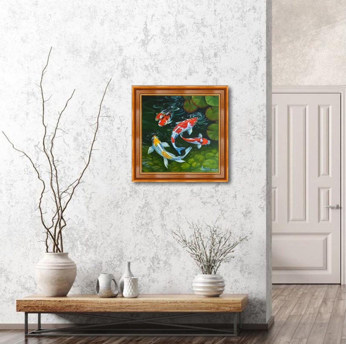 Koi Fish Painting Carp Original Art Japanese Carp Oil Painting - Etsy