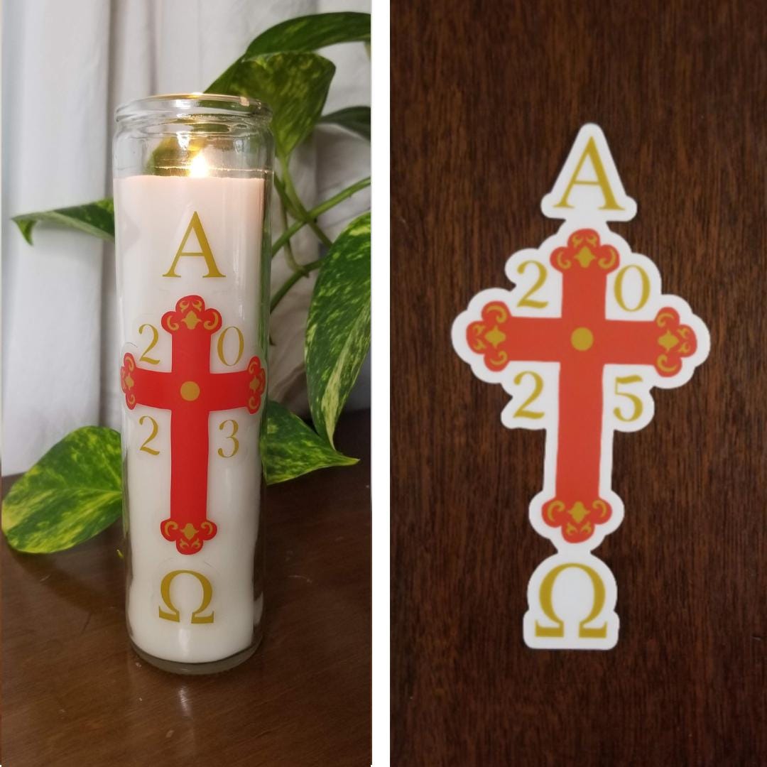 2025 Easter Paschal Candle Vinyl Sticker - Etsy