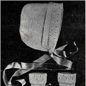 Knitting Pattern Three Baby Bonnets and Bootees in 3 Ply Yarn to Fit up ...