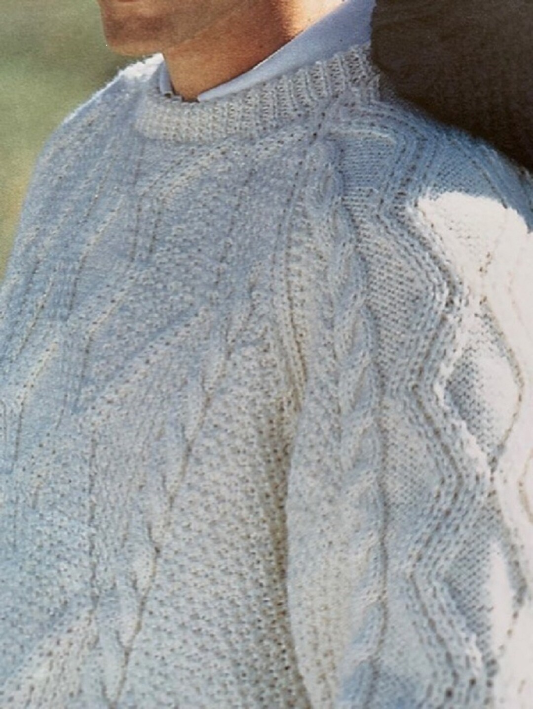 Knitting Pattern Ladies Mens Traditional Style Aran Sweater Cables ...