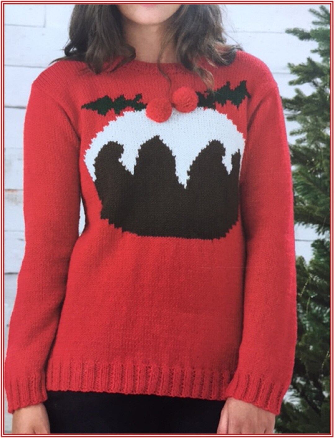 Knitting Pattern Family Christmas Pudding Sweater in DK Yarn Size 30 to ...