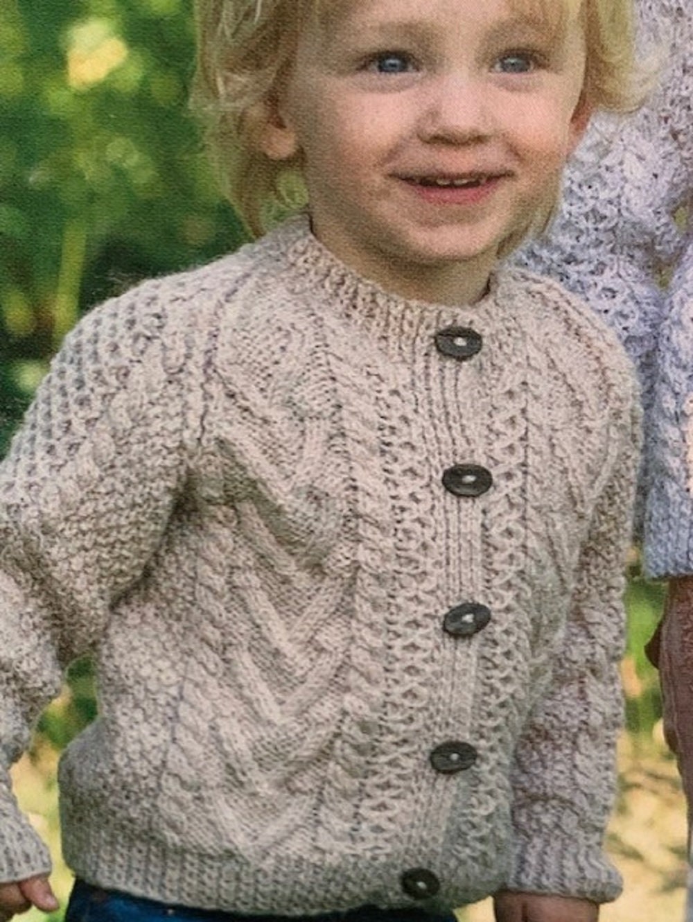 Knitting Pattern Childrens Aran Cardigan With Round or V Neck or Collar ...