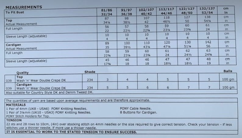 Knitting Pattern Ladies Easy Knit DK Twin Set Cardigan & Short Sleeve ...