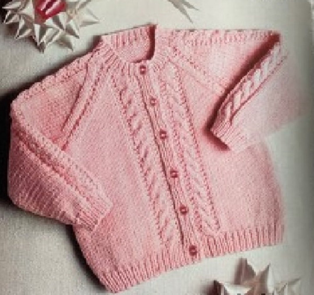 Knitting Pattern Baby or Child's Cardigan With Cables in 4 Ply or DK ...