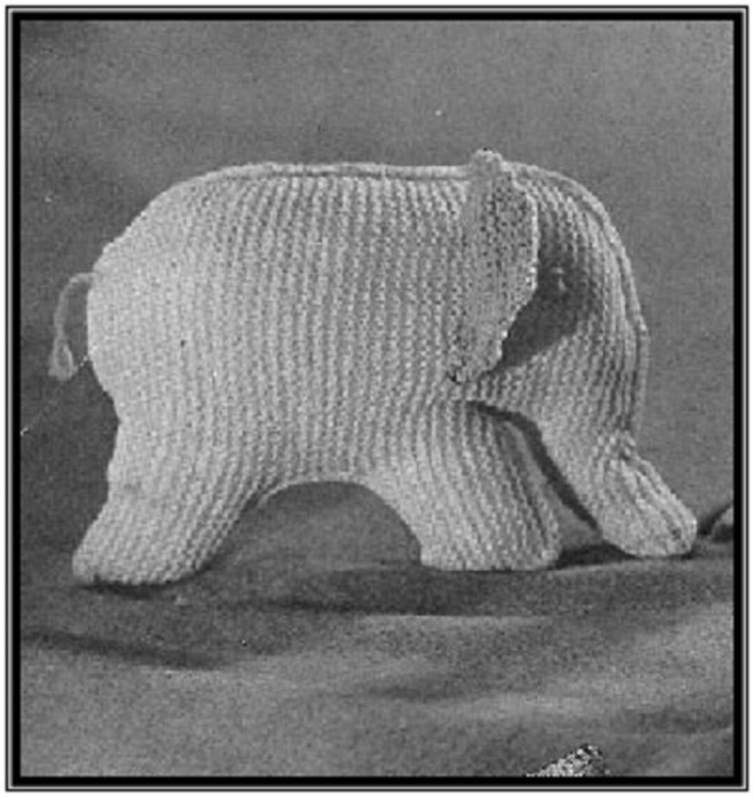 Knitting Pattern Vintage Elephant Toy - Etsy