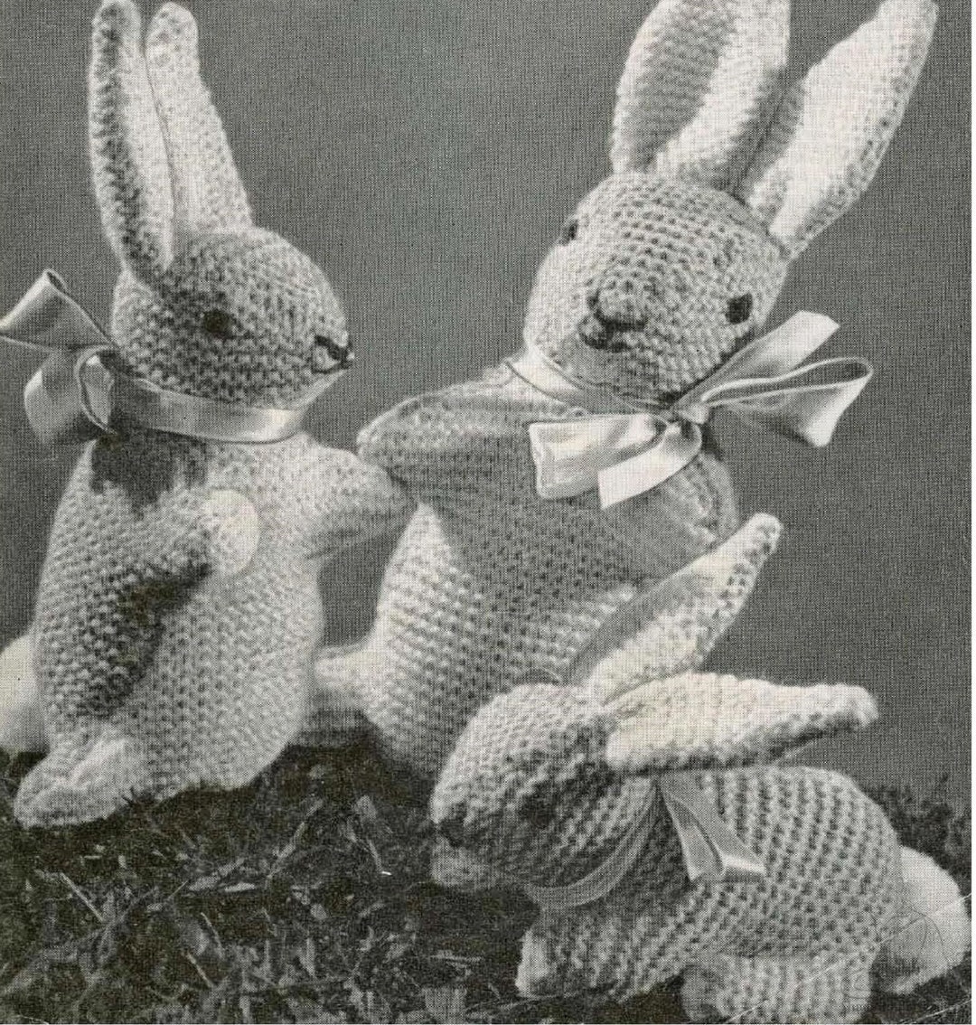 Knitting Pattern Vintage Bunny Rabbit Family Soft Toy in DK Pdf in ...