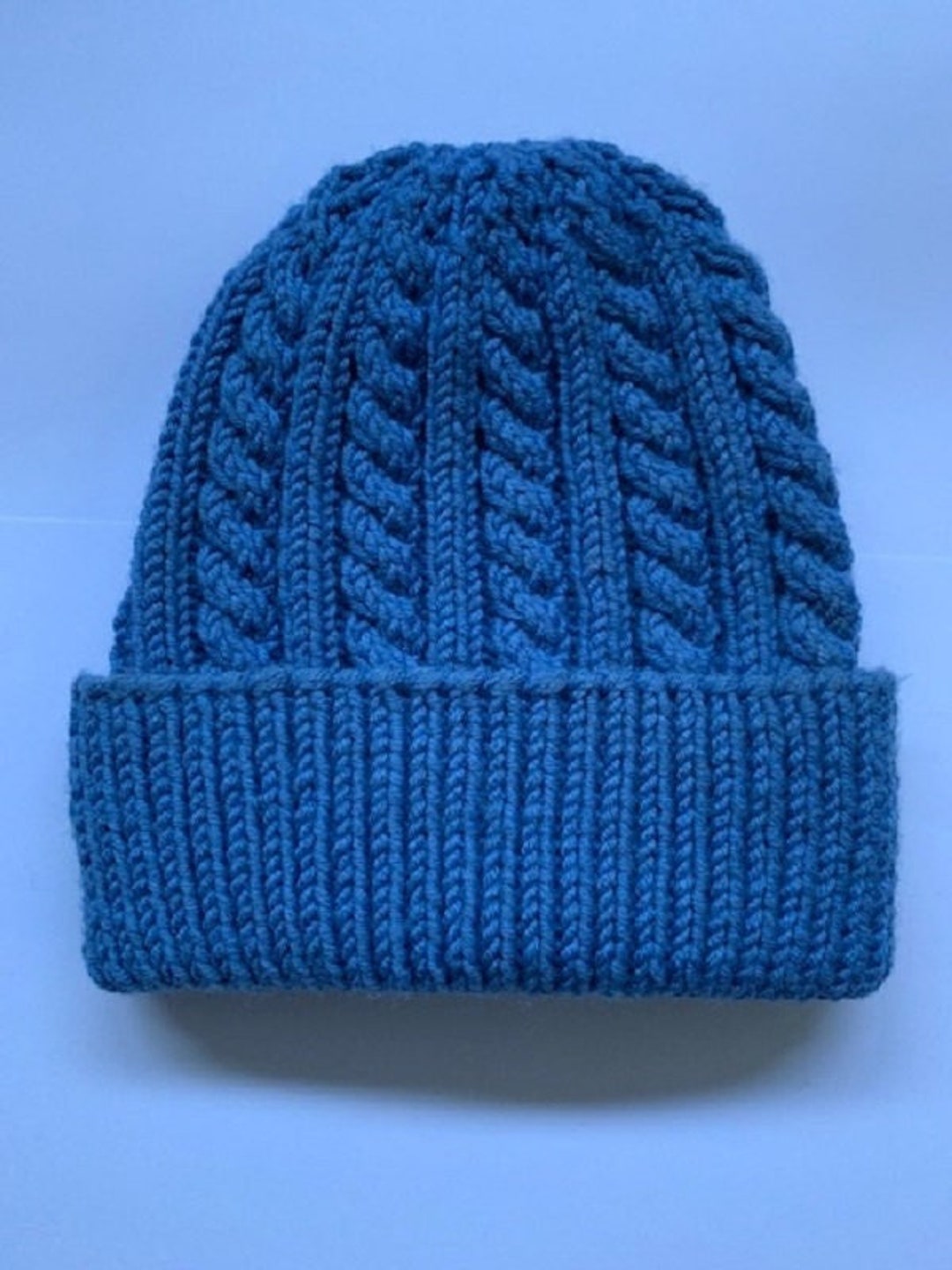Knitting Pattern Hat Cable Pattern Optional Pompom In Aran Yarn 3 Sizes