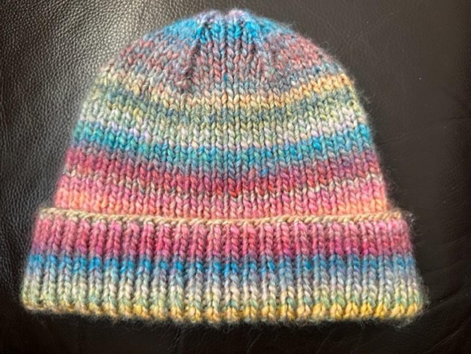 Knitting Pattern Ribbed Hat Optional Pompom in Sirdar Jewelspun Chunky ...