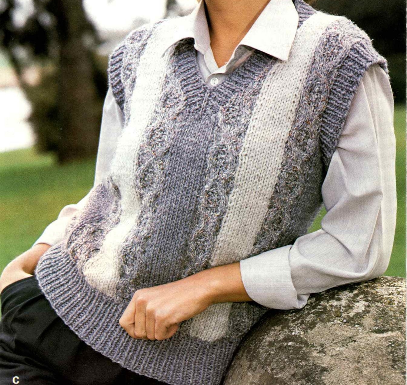 Knitting Pattern Ladies Easy Knit Waistcoat Slipover Sleeveless Vest in ...