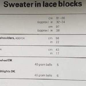 Knitting Pattern Ladies or Girls Lacy Patchwork Sweater in Blocks Sizes ...