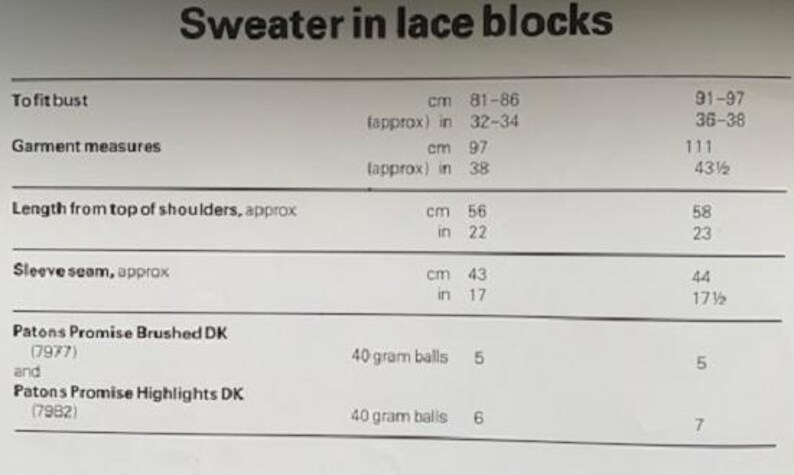 Knitting Pattern Ladies or Girls Lacy Patchwork Sweater in Blocks Sizes ...